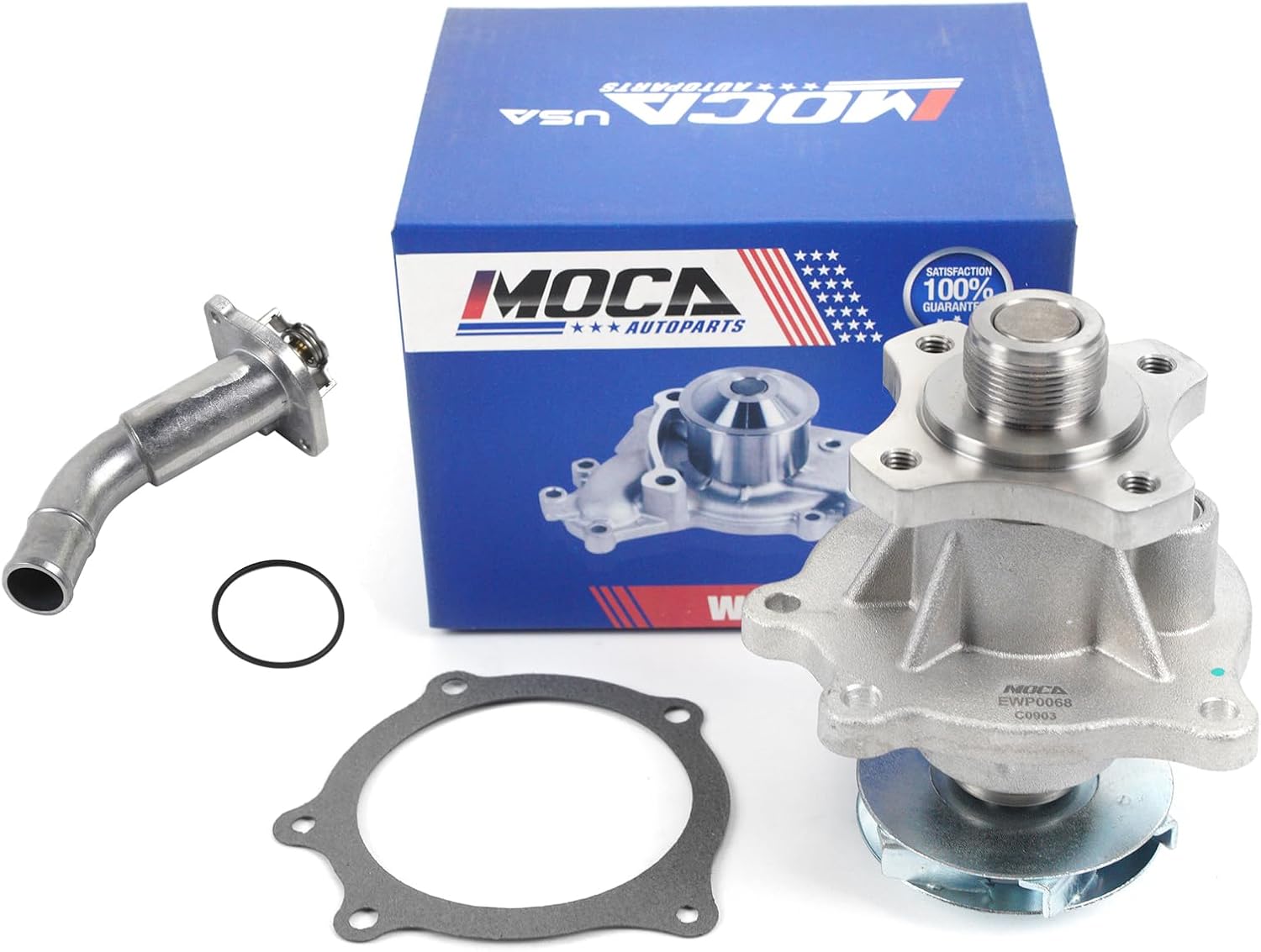 MOCA Water Pump & Coolant Thermostat Housing Assembly Fit 02-09 for ...