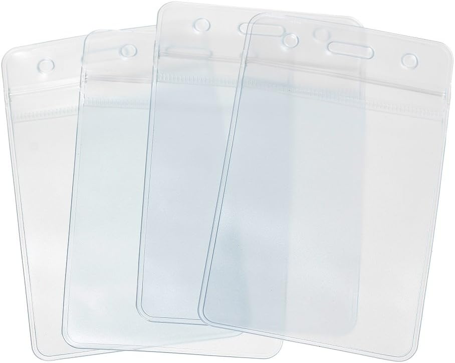 CKB LTD 100x Event A7 Clear Vertical Portrait ID Badge Card Plastic ...