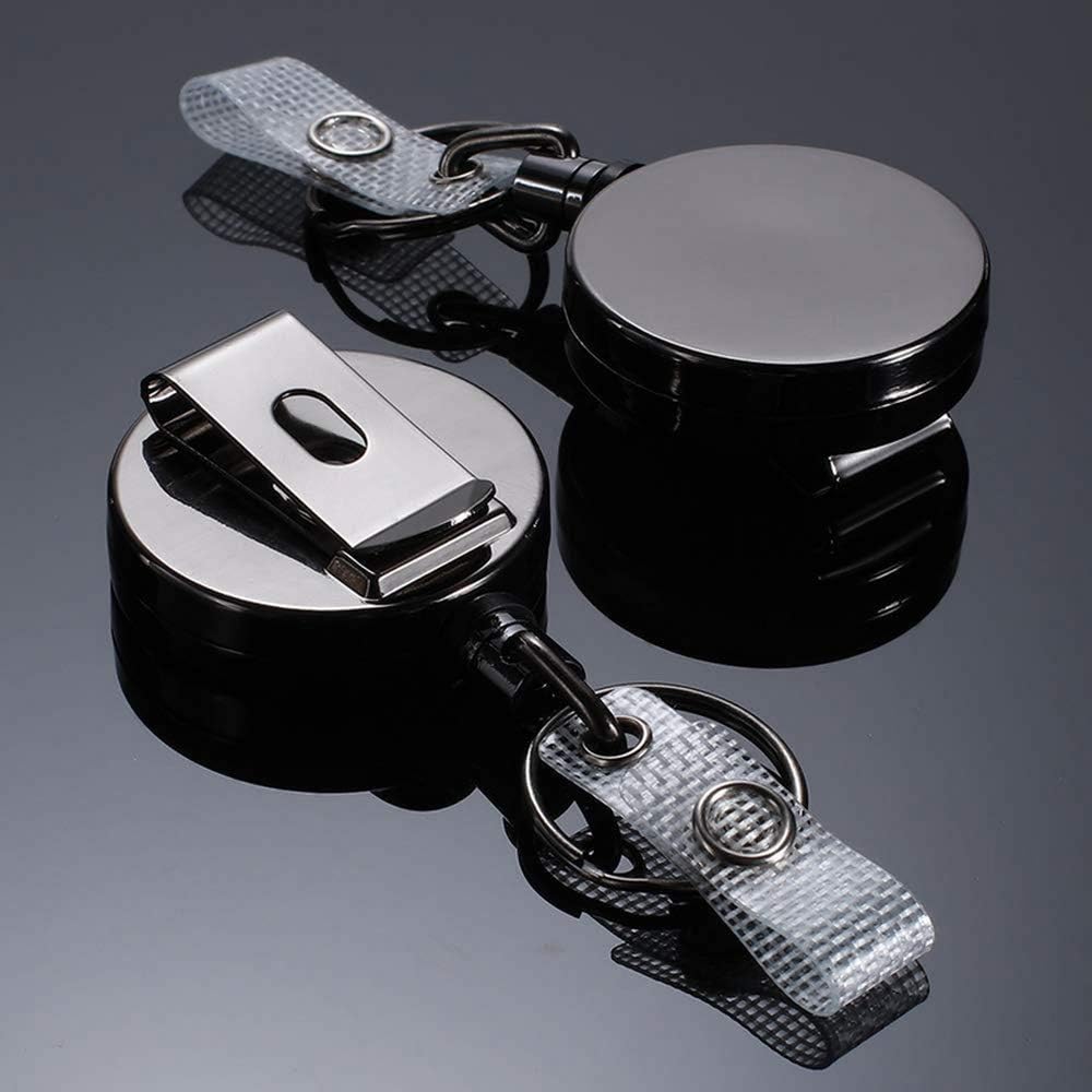 2PCS Key Belt Reel, Reel Clips Retractable Keychain with Belt Clip ...
