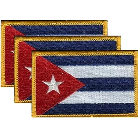 Amazon.com: Pack of 3 Cuba Flag Patches 3.50" x 2.25", Cuban Embroidered Iron On or Sew On Flag ...