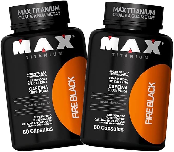 2 X Termogênico Max Titanium Fire Black 60 Capsulas Cada | Amazon.com.br