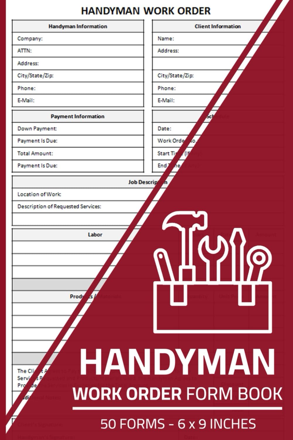 Handyman Work Order Form Book: Handyman Service Work Order Sheets | 50 ...