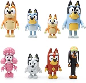8 PCS Wolfs-Bluey Figures Toys Playset, Wolves-Bluey Action Figurines ...