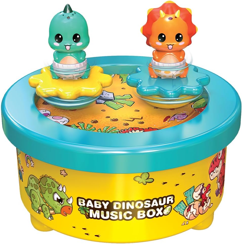 Amazon.com: WEofferwhatYOUwant Dinosaur Music Box – Wind-Up Rotating ...