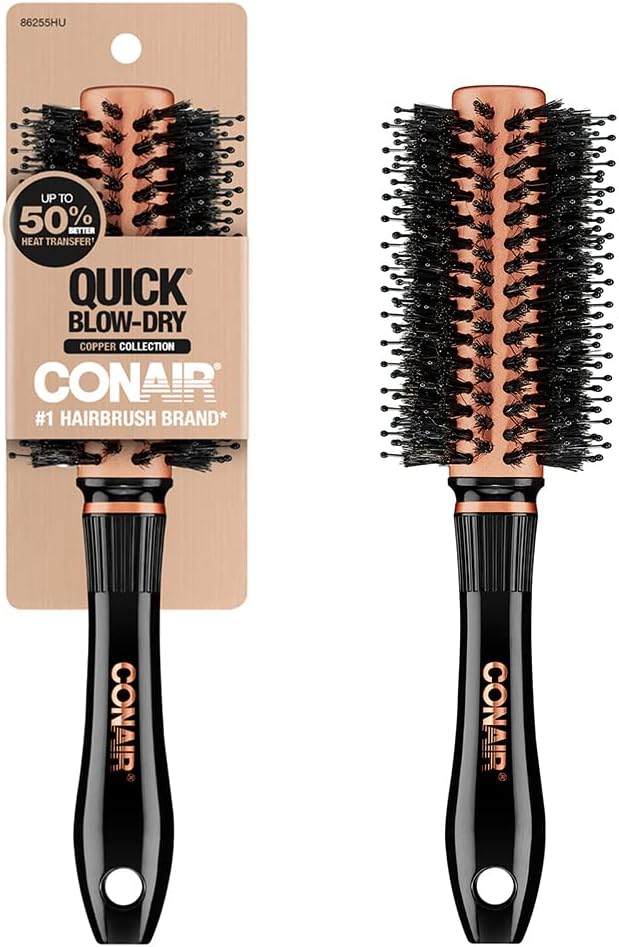 Amazon.com : Conair Salon Results Round Brush - Nylon Bristle Hairbrush ...
