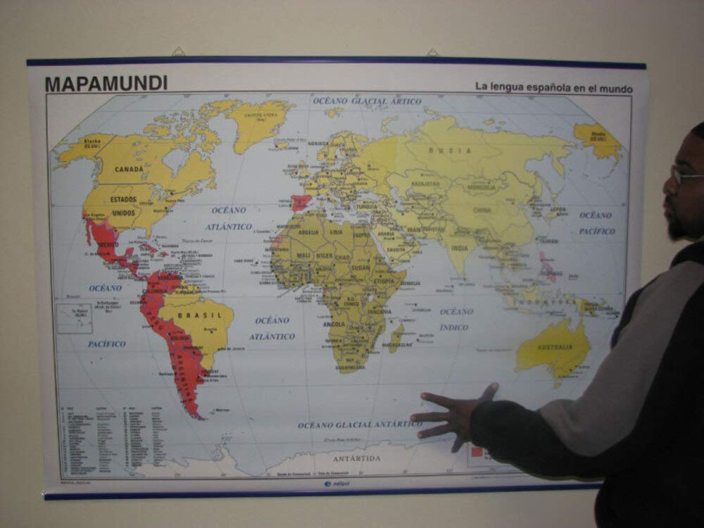 Amazon.com : World Map of Spanish Speaking Countries : Wall Maps ...