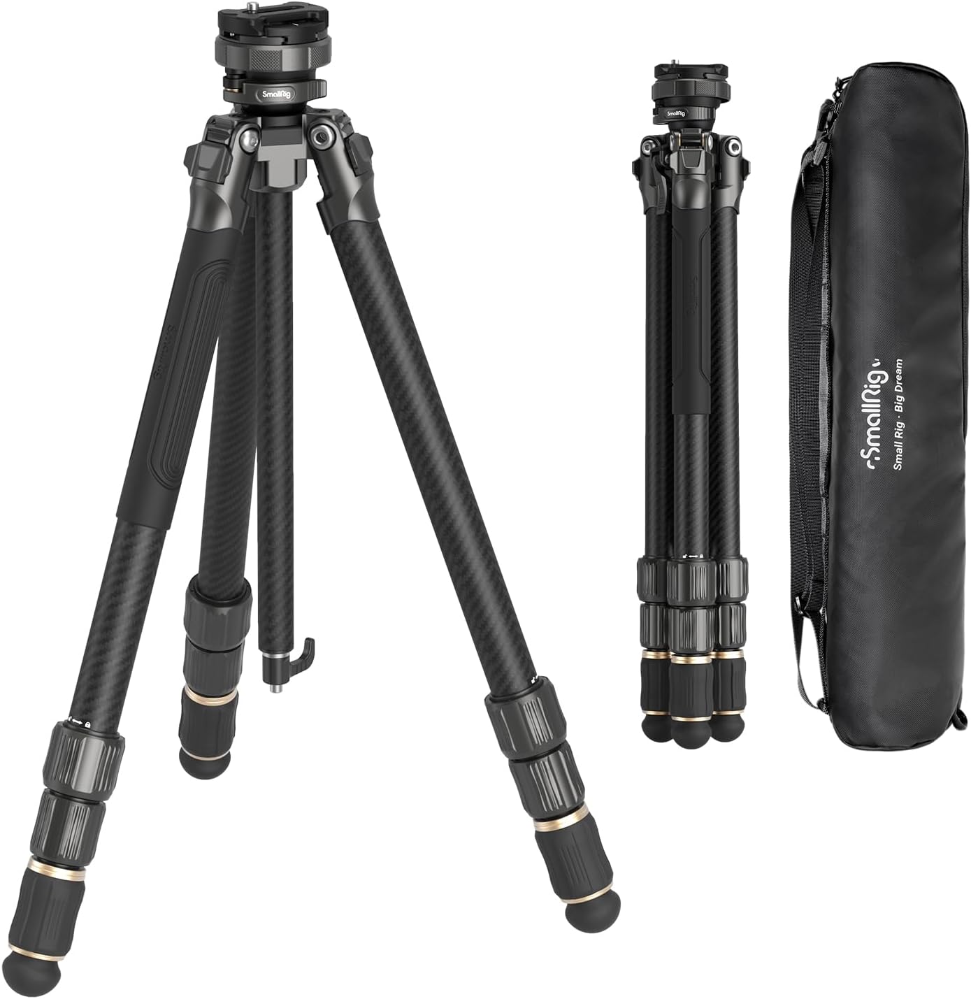 Amazon | SmallRig AP-100 FreeRover カーボンファイバー三脚 ワンステップ締め付けシステム マルチ互換性マウントプレート プロフェッショナルトラベル三脚 カメラ ...