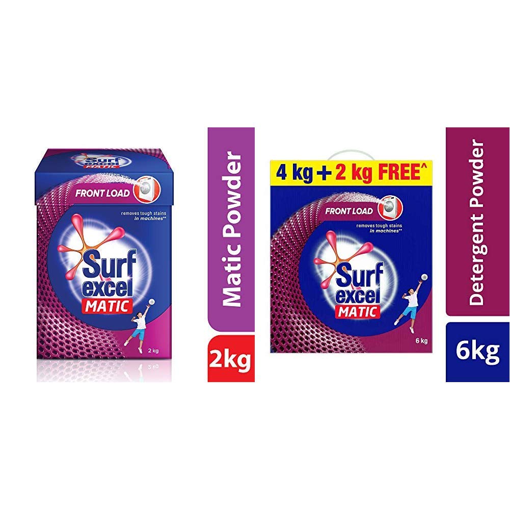 Buy Surf Excel Matic Front Load Detergent Powder, 2 kg & Matic Front ...