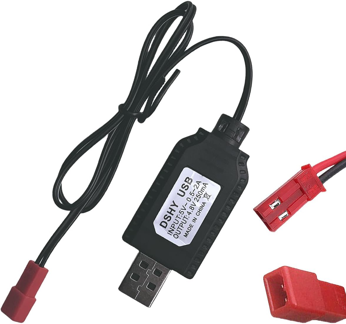 Amazon.com: 4.8V USB Charger Cable with JST 2 Pin Plug Compatible RC ...
