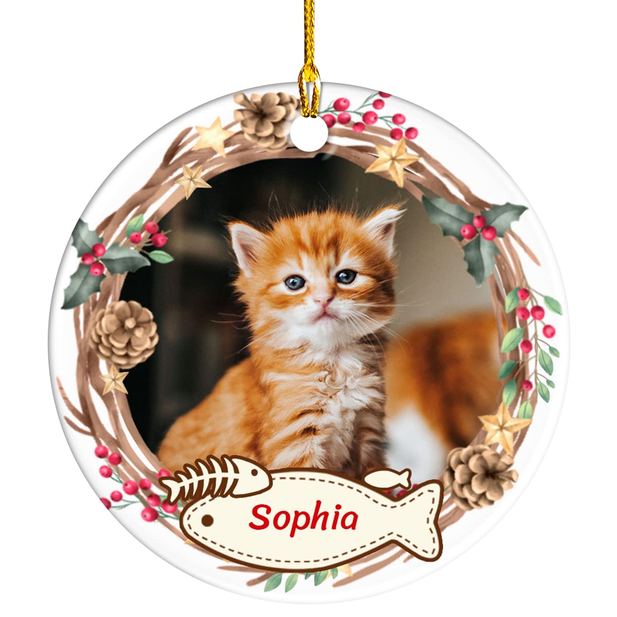 Amazon.com: Magizak Cat Ornaments Personalized Cats Ceramic Ornament ...