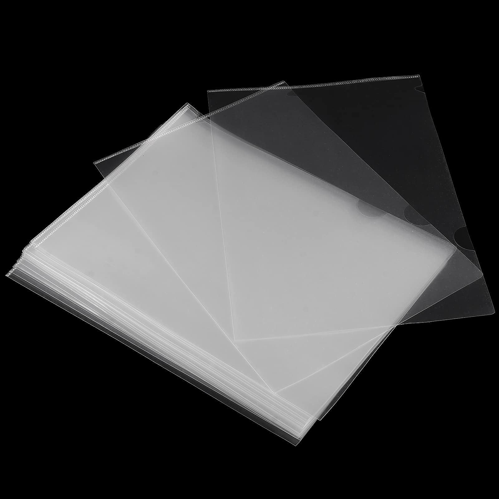 HOIGON 100 PCS Clear Plastic Document Folder, US Letter / A4 Size ...