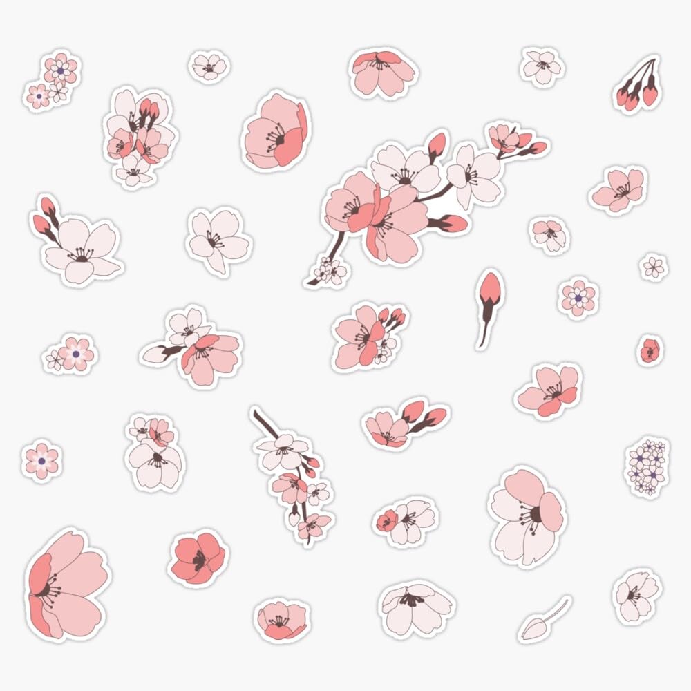 Amazon.com: Sakura Japanese Cherry Blossom Pack - Vintage Black Sticker ...