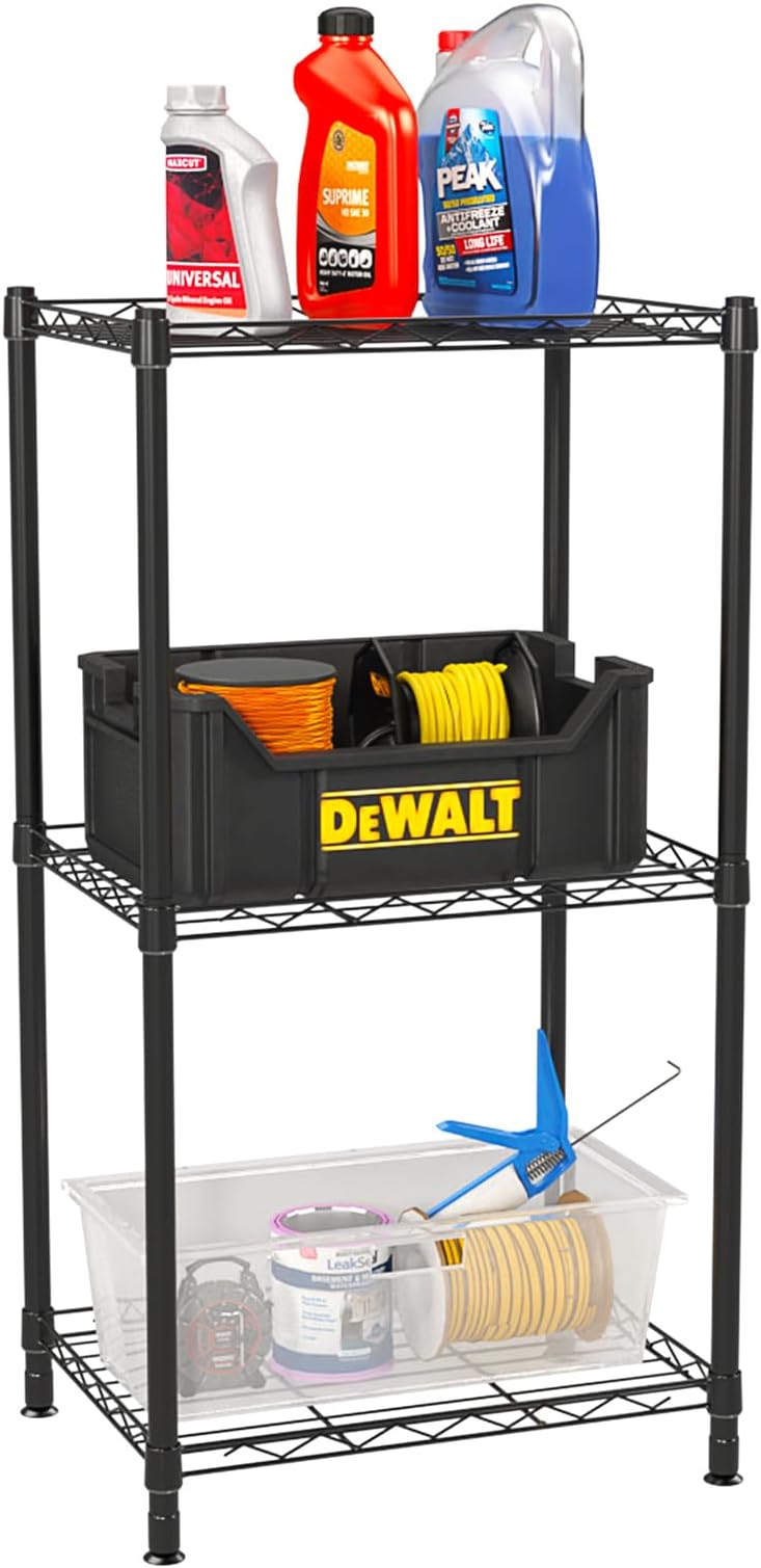 Amazon.com: YisanCrafts Fixed Layer Spacing Storage Shelf 3 Tier Metal ...