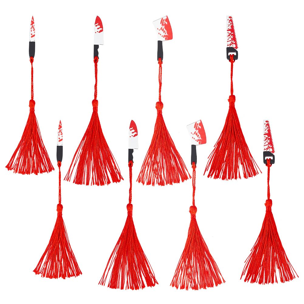 Amazon.com: GOMAKERER 8 Pcs 4 Styles Blood Splatter Dagger Bookmarks ...