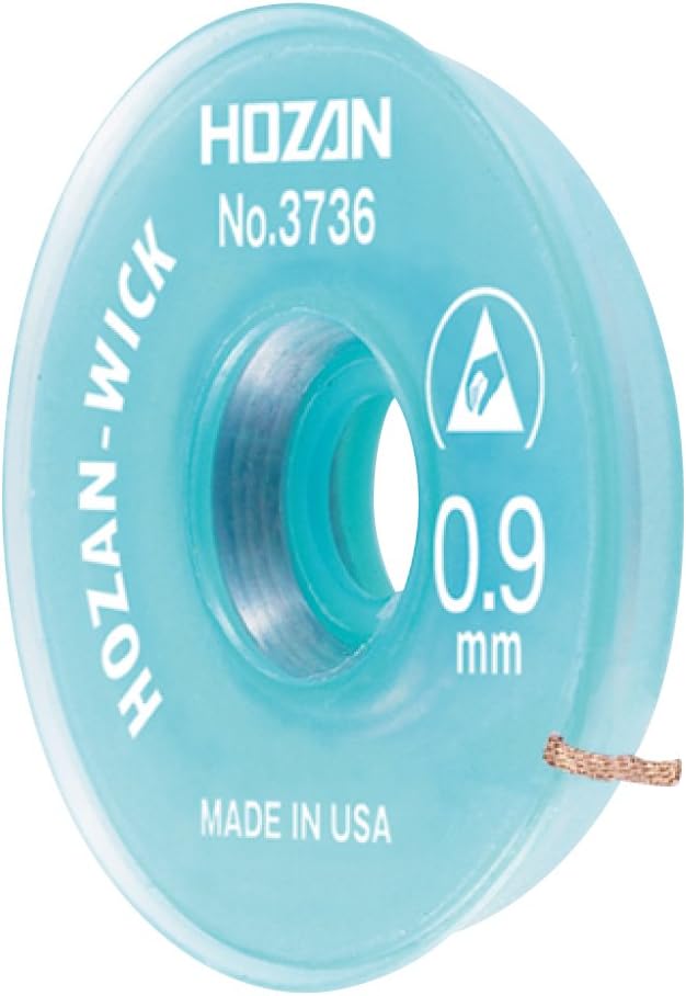 Hozan Solder Suction Wire, Wick, Solder Braid, Line Width: 0.04 inches ...