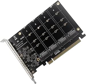 Amazon.com: Jaquiain PCIE 4-Port M.2 NVEM SSD Expansion Card Computer ...