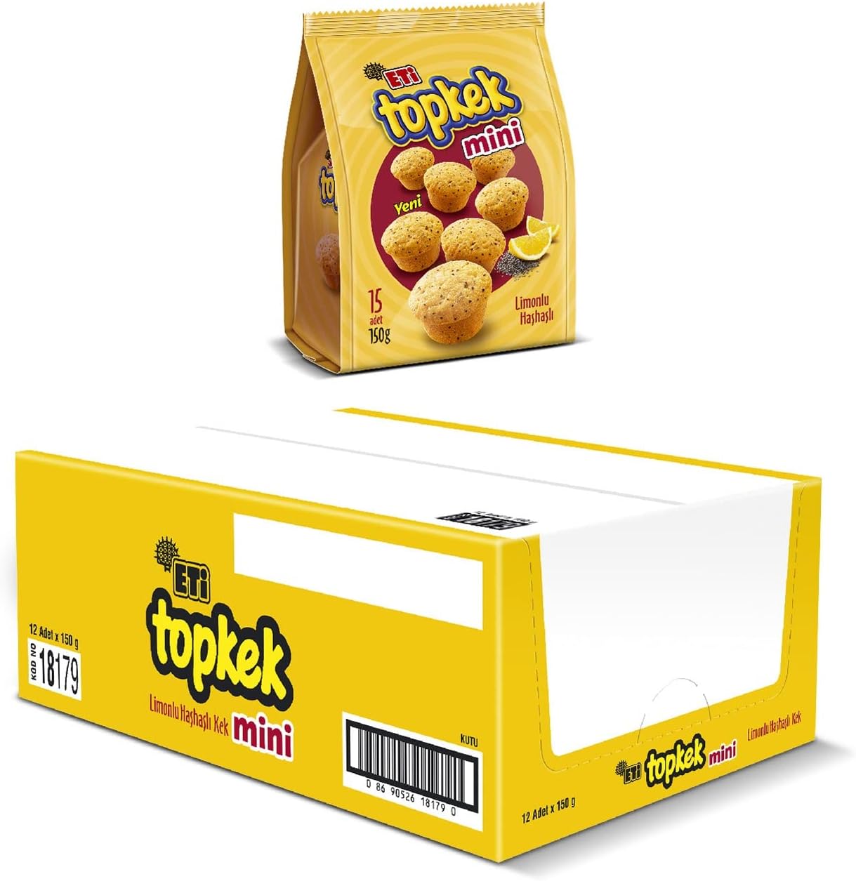 Eti Topkek Mini Limonlu Haşhaşlı Kek 150 g x 12 Adet - OnuAl Fiyat Arşivi