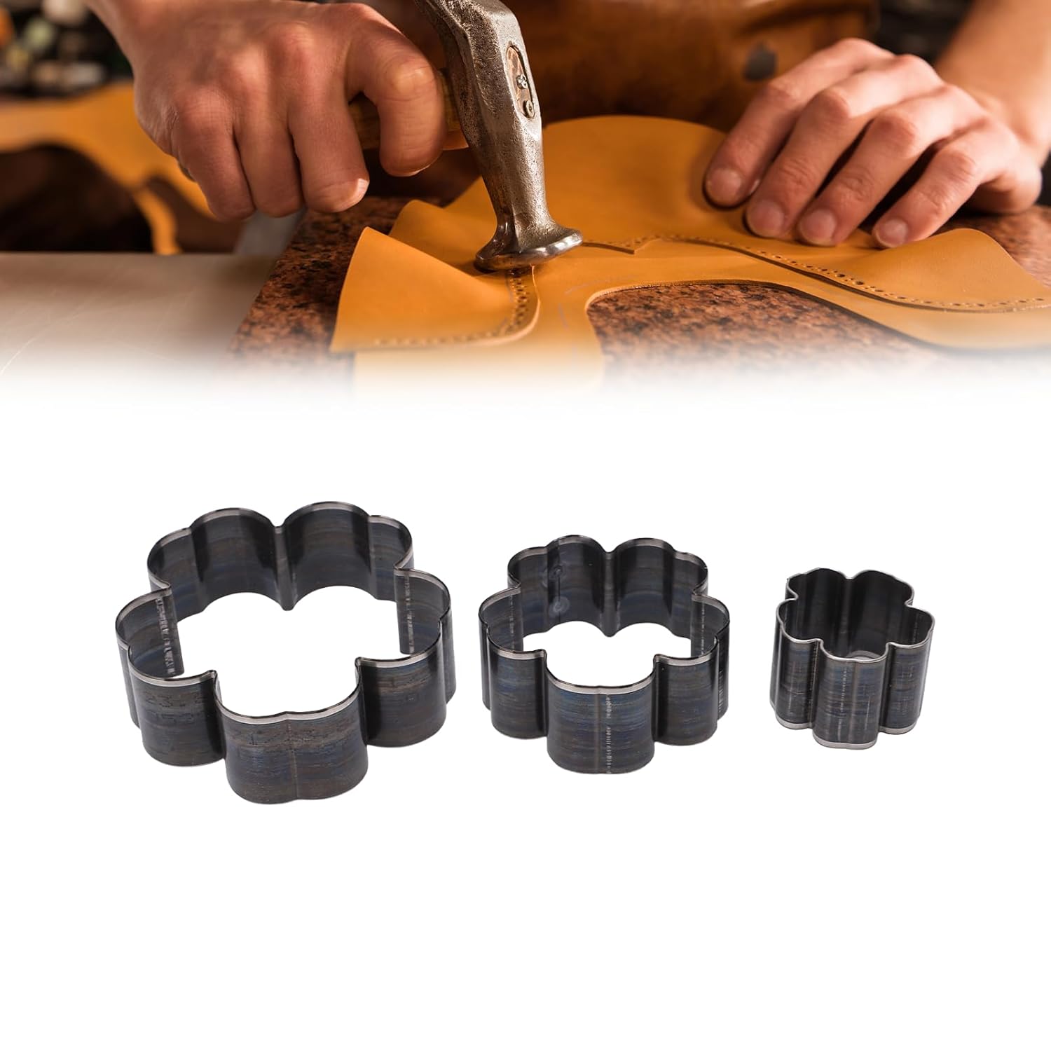 Amazon.com: 3PCS Flower Shaped Leather Cutter Set, Leather Hollow Punch ...