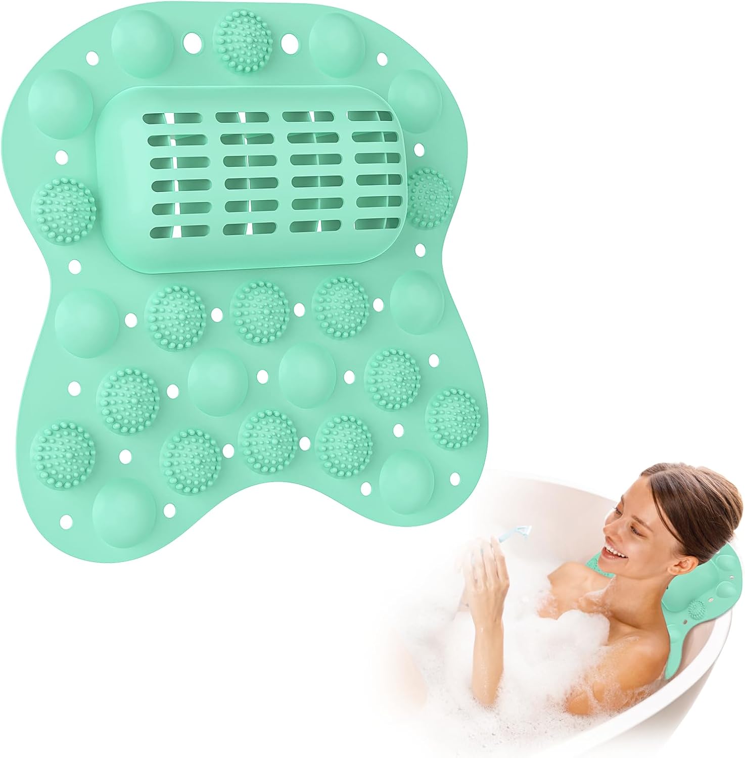 Amazon.com: Tub Pillow for Bath Head and Neck Support Everlasting ...