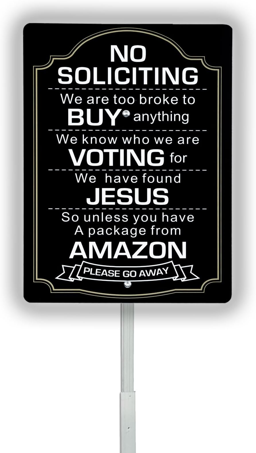 Amazon.com : No Soliciting Signs for House, Yuntarda 28"total Height ...