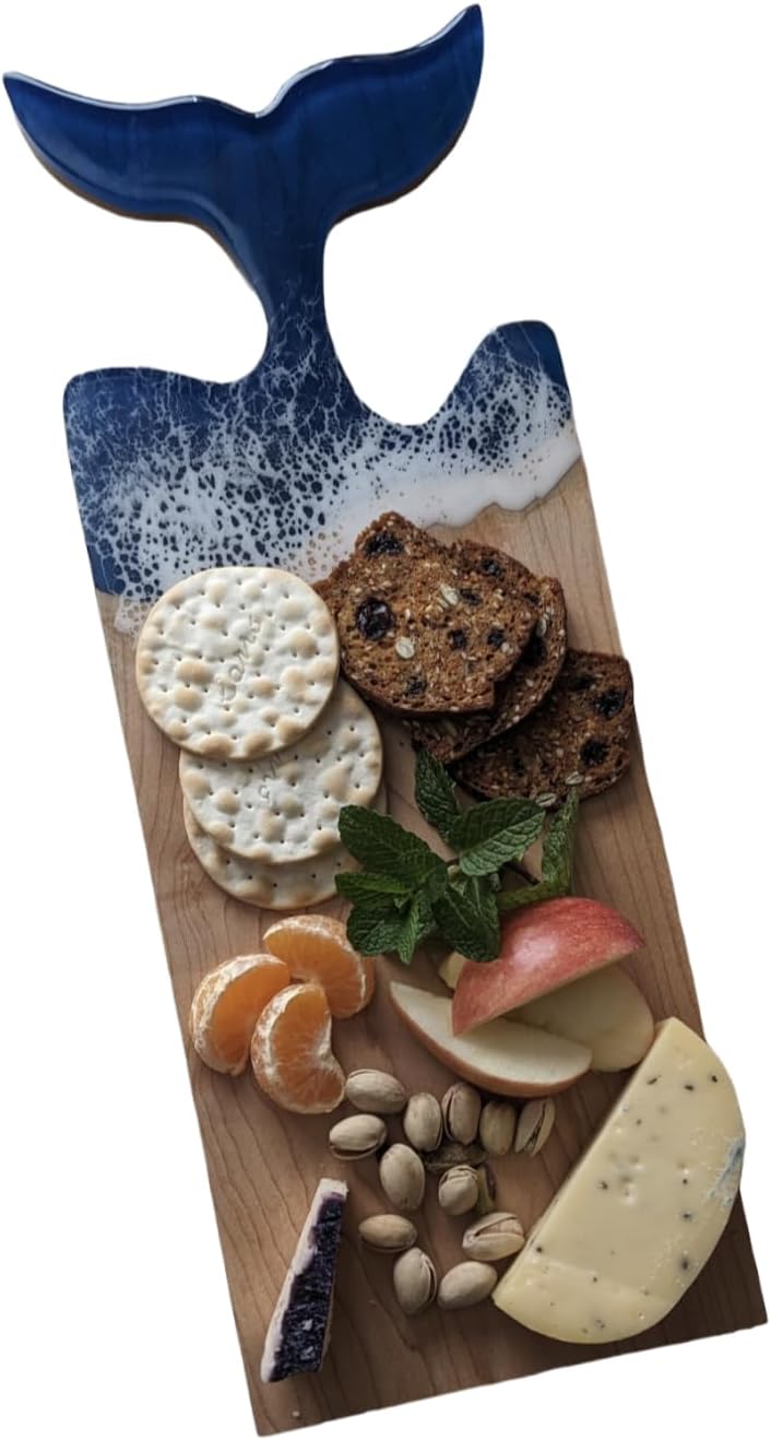 Amazon.com: Creative Co-Op Mango Wood Whale Shaped Cheese and Cutting ...