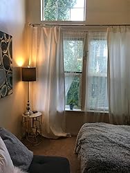 Amazon.com: COTTON CRAFT White Curtain - Window Panel - Set of 2 Drapes ...