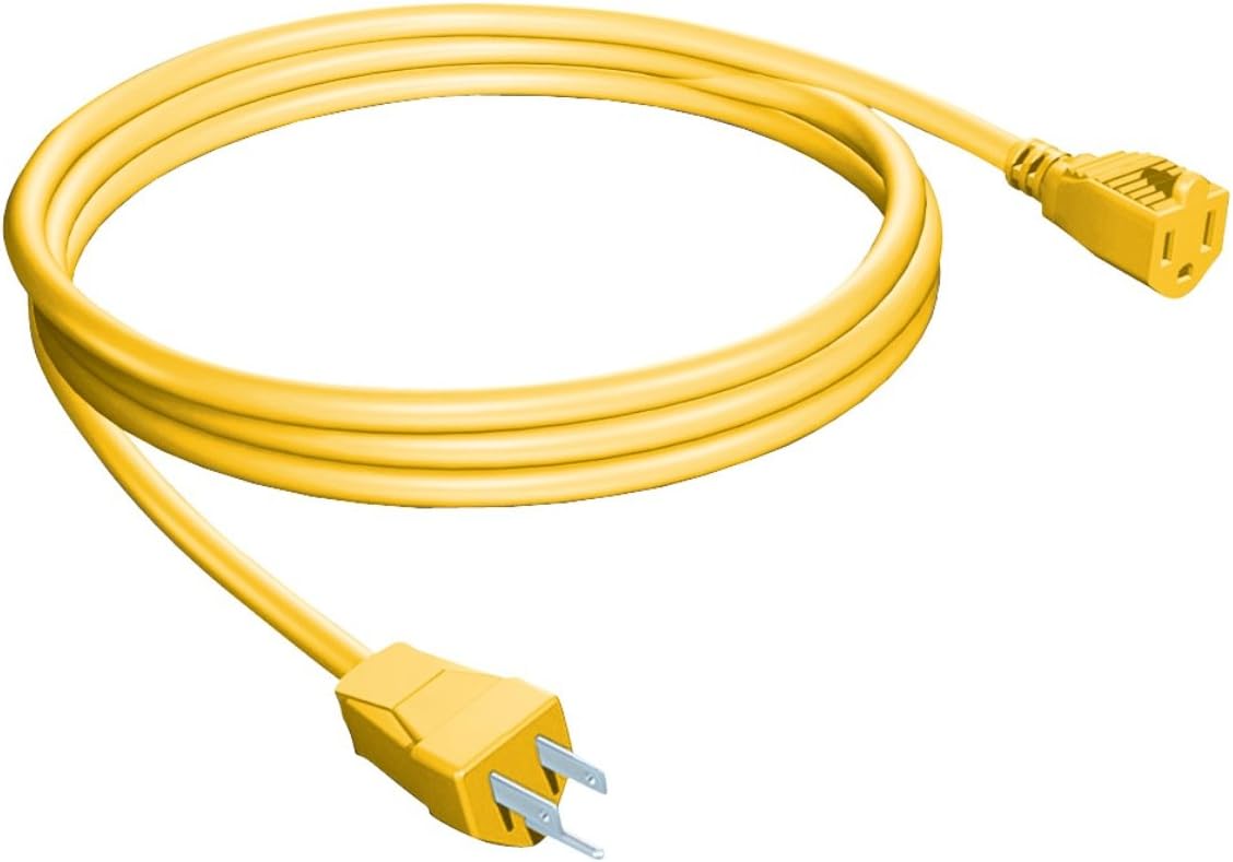 Stanley 33157 Grounded Outdoor Extension Power Cord, 15-Feet, Yellow ...