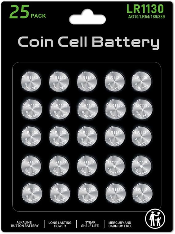 25 Pack LR1130 battery AG10 battery，【High Capacity】 l1131f SG10 389 189 ...