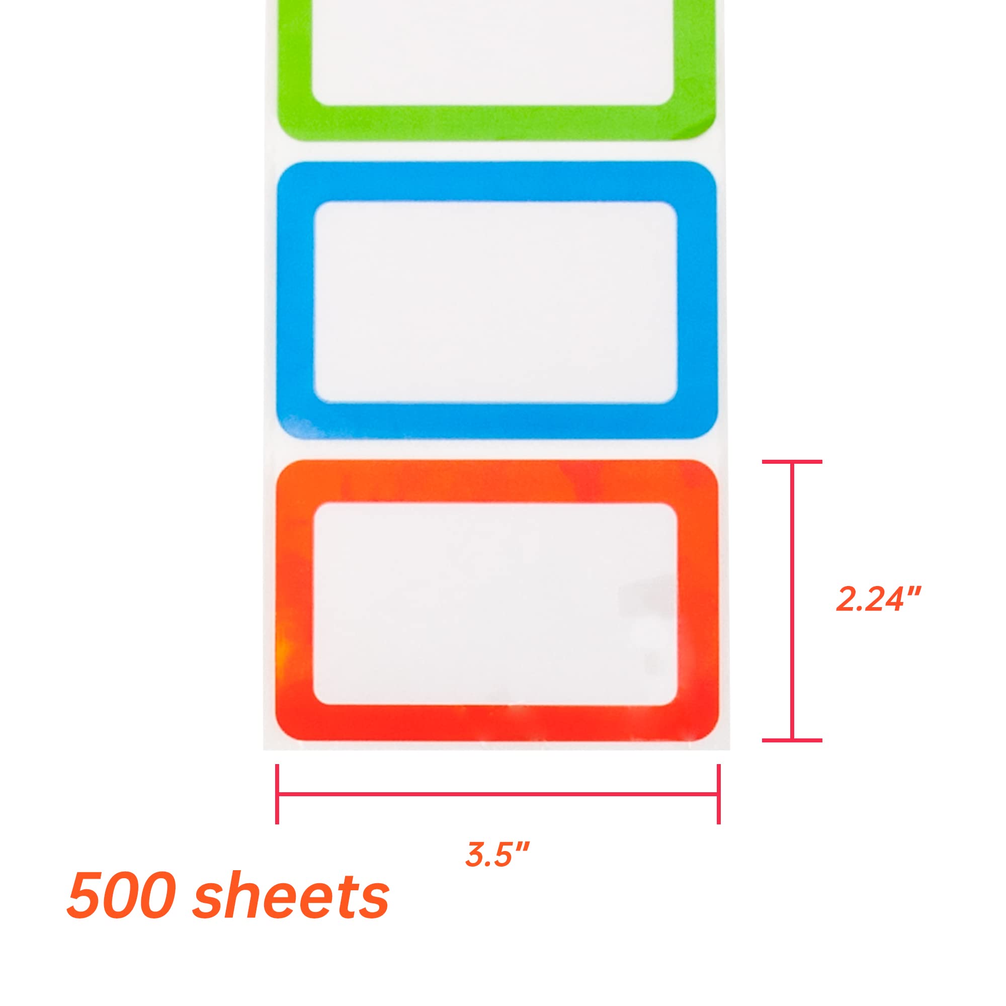 L LIKED 500 Stickers – Colors Plain Name tag Labels with Perforated ...