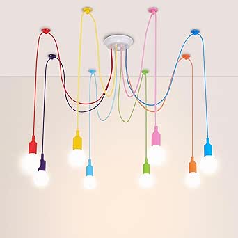 JSDORSY Colorful Spider Chandelier, Kids Ceiling Light Fixtures ...