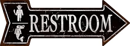 Amazon.com: Mukuko Funny Mermaid Pirate Black Restroom Arrow Tin Metal ...