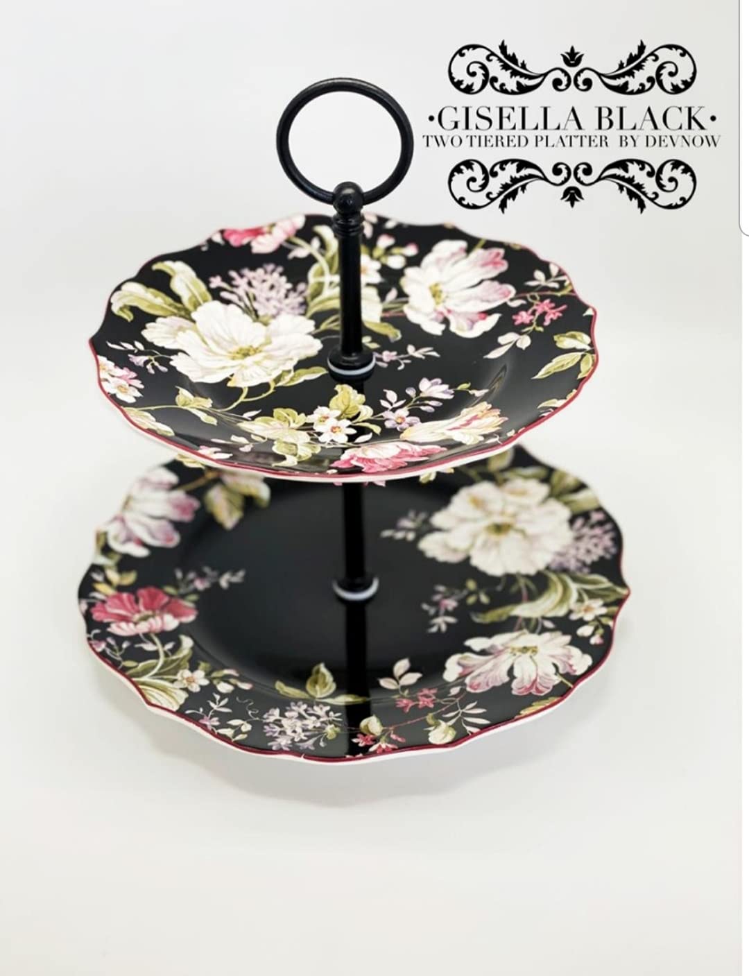 Devnow Gisela Black Two Tier Cake/Dessert Stand : Amazon.in: Home & Kitchen