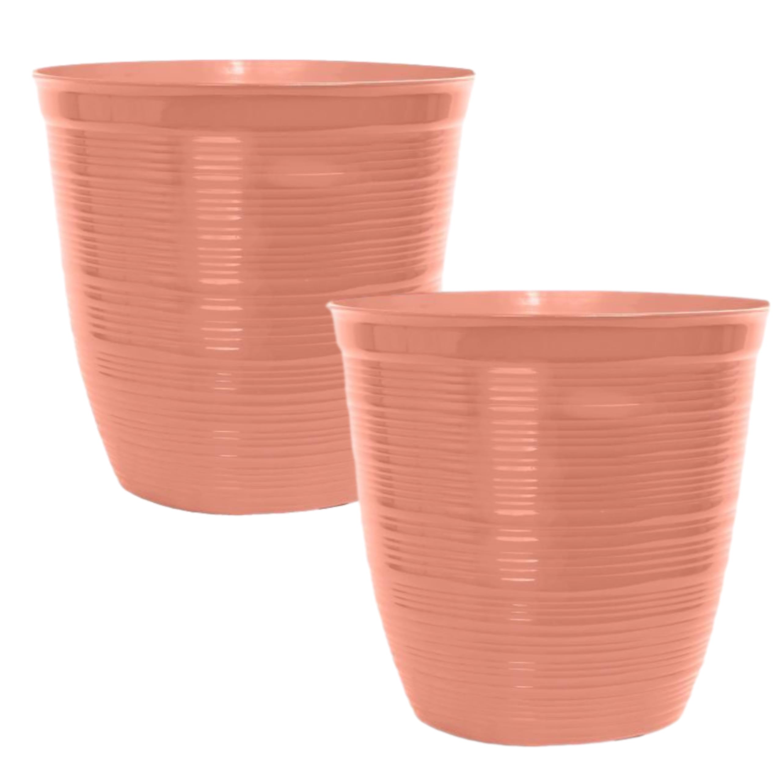 Fyne-Finds Set of 2 Round 30cm, 12inch Bright Pink Plastic Plant Pot ...