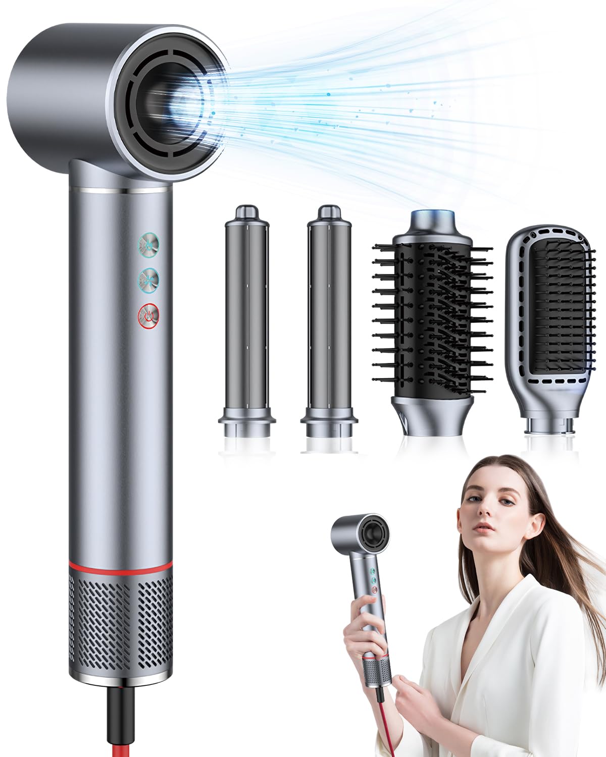 Snapklik.com : ZCVTBYE 5 In 1 High-Speed Hot Styler-Hair Dryer ...