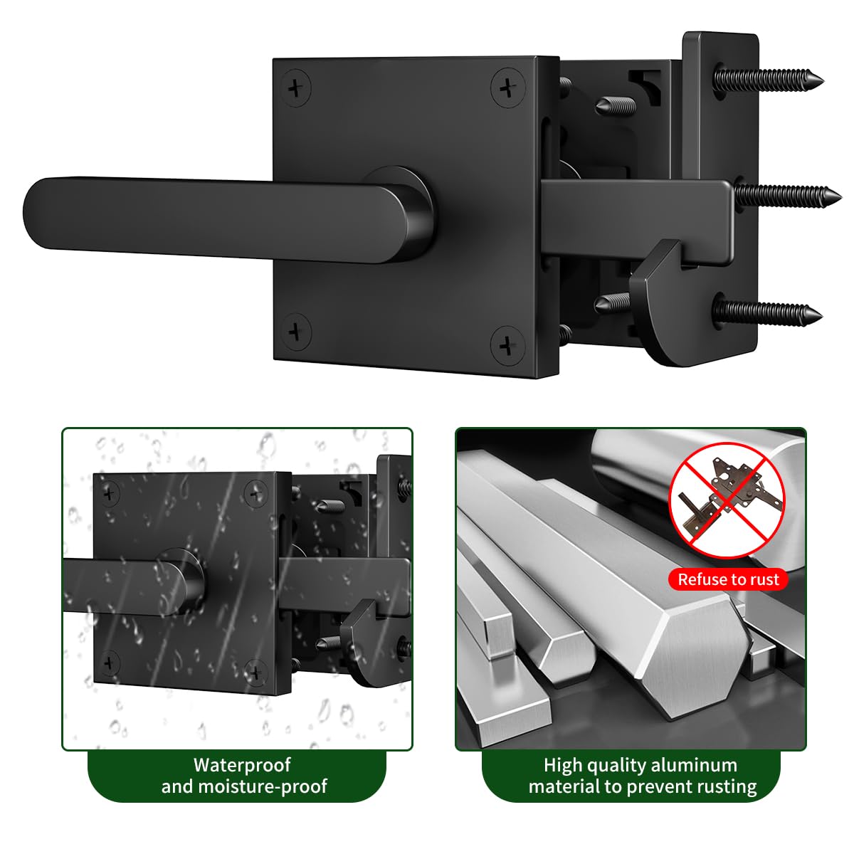 Snapklik.com : Double Side Gate Latch, Heavy Duty Left Swinging Door ...