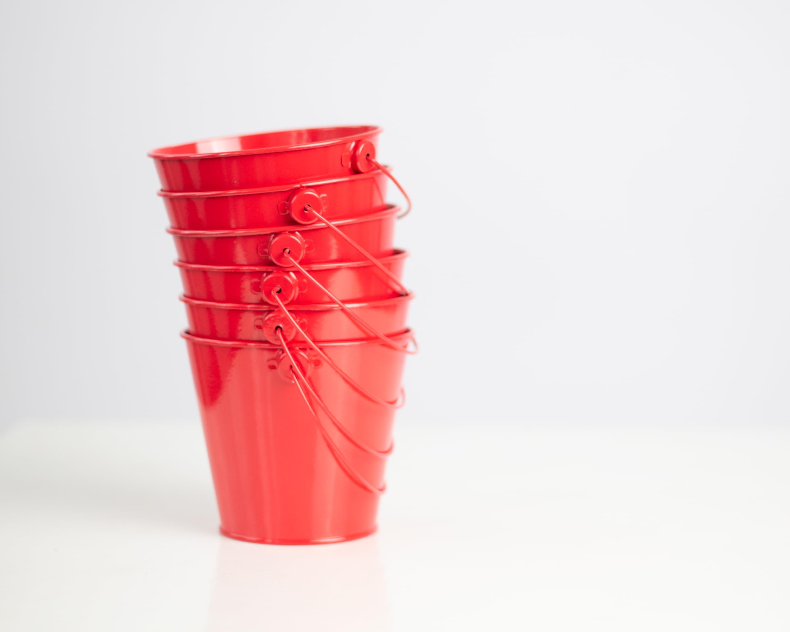 Amazon.com: RED CARDBOARD BUCKET W/RIBBON HANDLE - Party Supplies - 6 ...