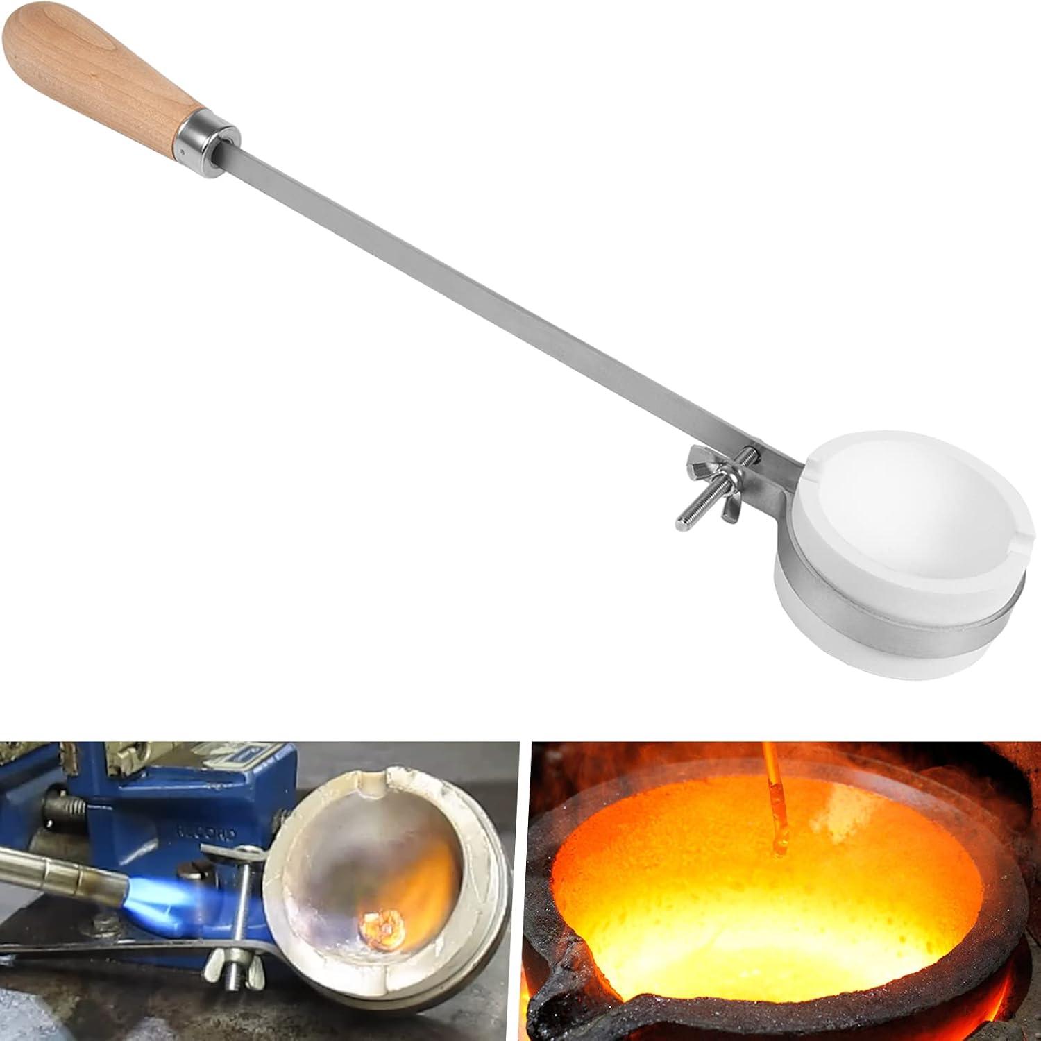 Amazon.com: 16" Long Ceramic Torch Crucible Dish Cup Tong Set Perfect ...
