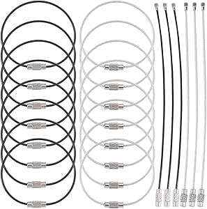 Amazon.com: SUNNYCLUE 40Pcs 2 Colors 2 Inch Black Wire Key Ring ...