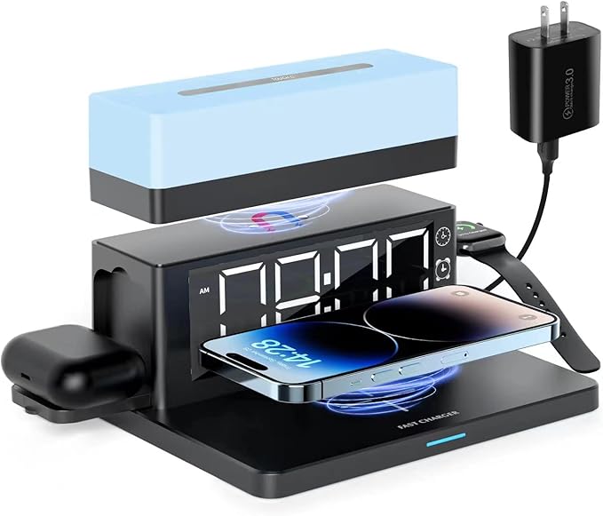 Amazon.com: SMSASOEO Wireless Charger,6 in 1 Wireless Charging Station ...