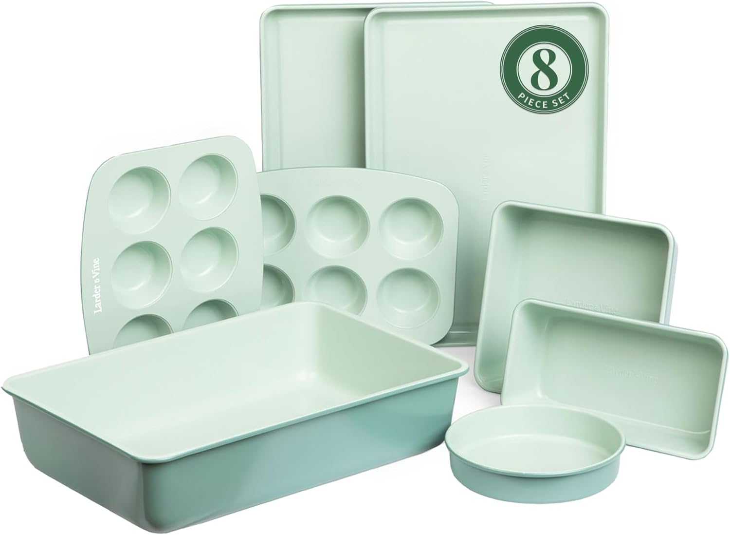 Amazon.com: Larder & Vine 8-Piece Bakeware Set | Non-Stick Baking Set ...