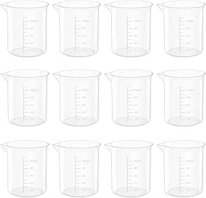 Amazon.com: 12 Pcs 3.4 Oz Transparent Lab Measuring Cup, 100ml Plastic ...