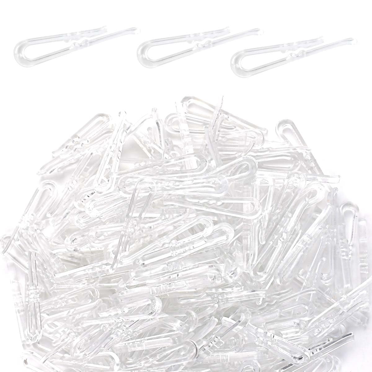 Amazon.com: 200 Pcs Clear Plastic U Shape Alligator Clips Folding Clip ...