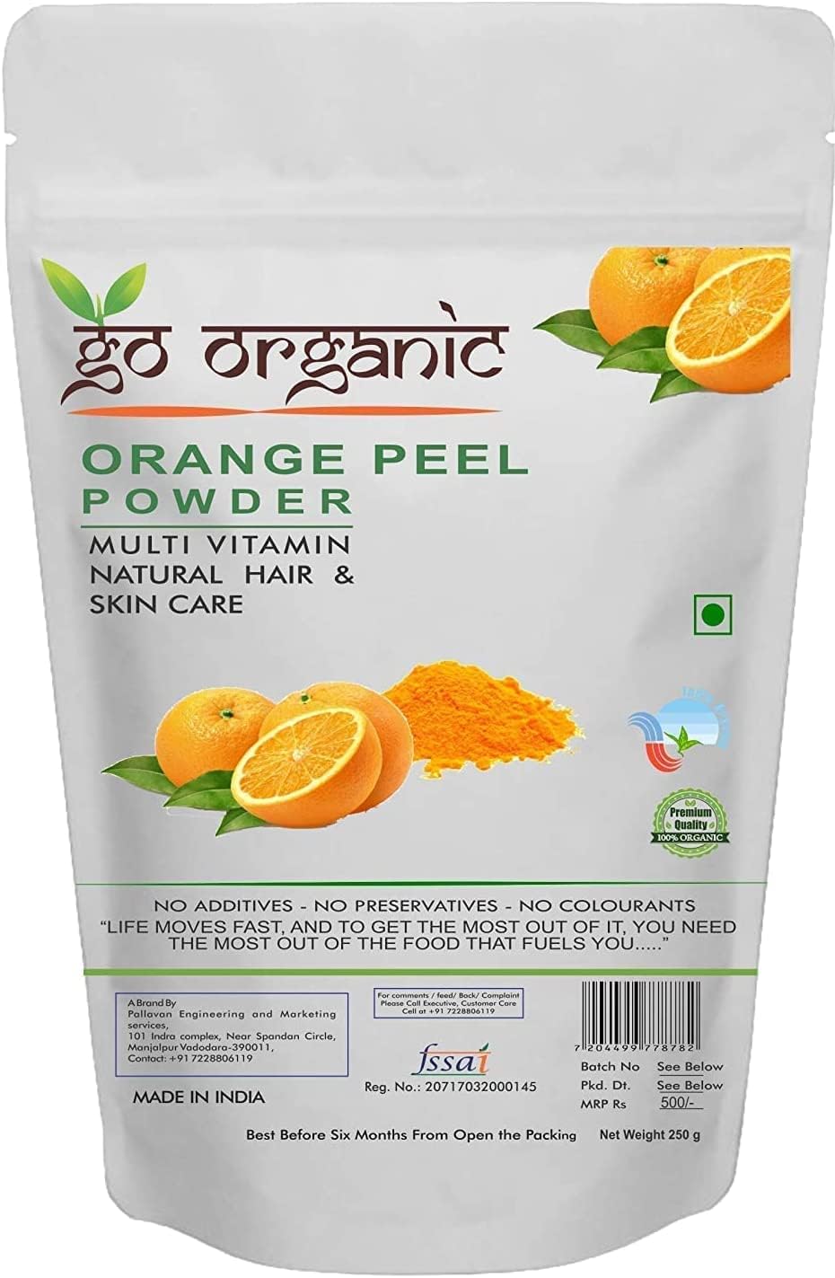 CROW Go Organic Orange Peel Powder, 150 g : Amazon.co.uk: Beauty
