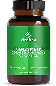 Vitabay Coenzyme Q10 Ubiquinol 200 mg - 60 Gélules de Coenzyme Q10 Bioactif et à Libération ...