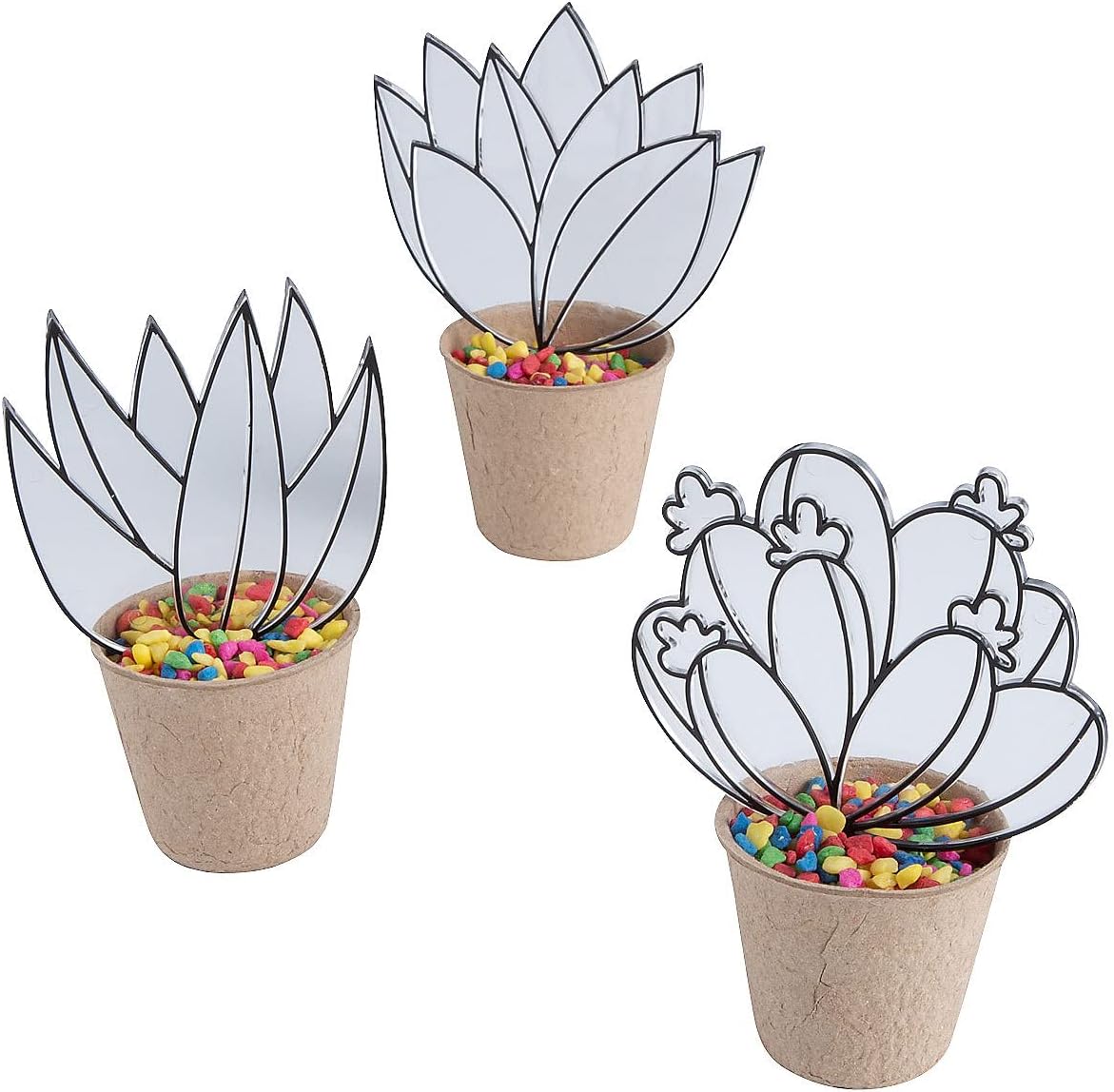 Amazon.com: Fun Express Suncatcher Succulent Flowerpot Craft Kit – DIY ...
