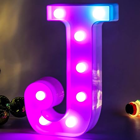 Pooqla Colorful LED Marquee Lights with Remote – Light Up Signs – Party ...