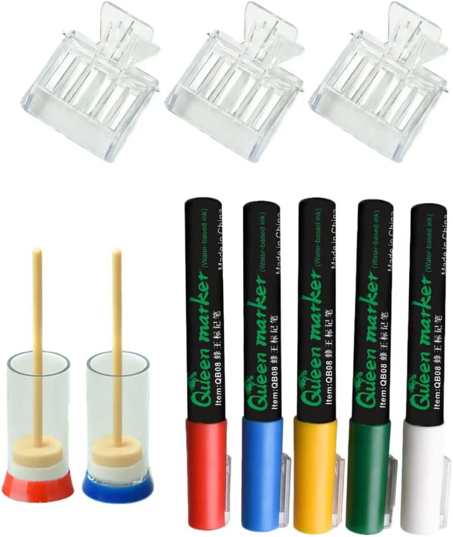 Amazon.com : Akay&Tina Queen Bee Marking Kit 10 Pcs,5 Queen Bee Marking ...