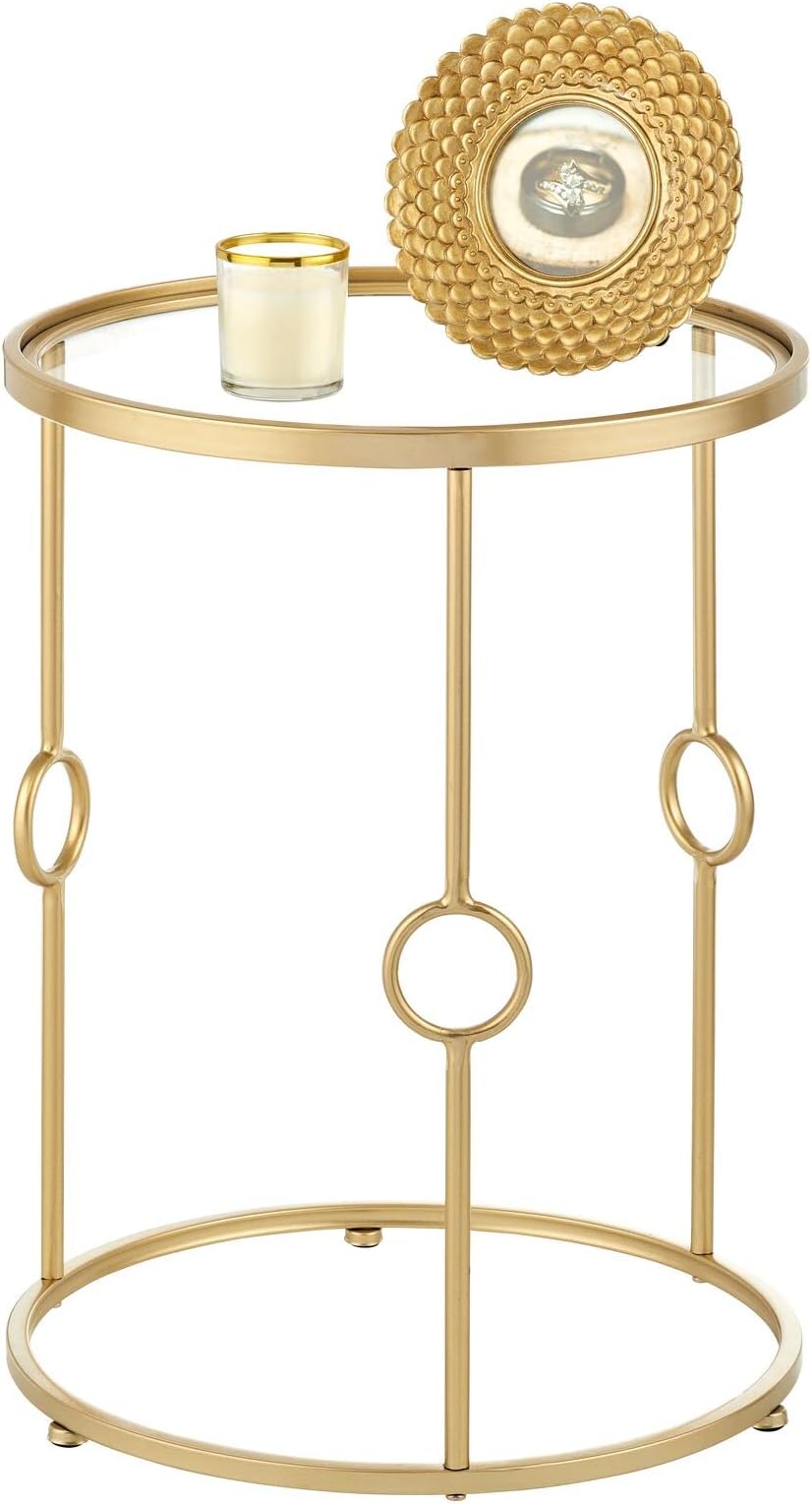 Amazon.com: Amazon Brand – Rivet Geometric Modern Glass and Metal Side ...