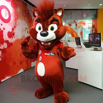 Amazon.com: REDBROKOLY Red Skunk mascot costume character dressed with ...
