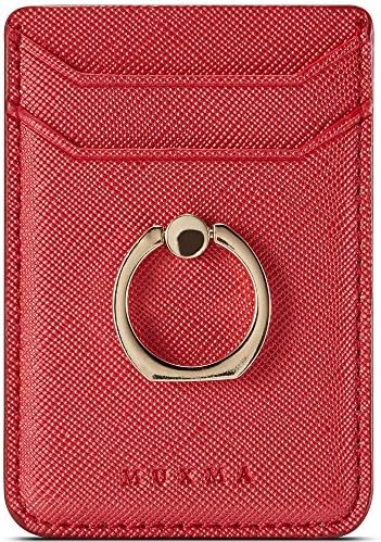 Amazon.com: 2Pack PU Leather Adhesive Phone Pocket,Cell Phone Stick On ...